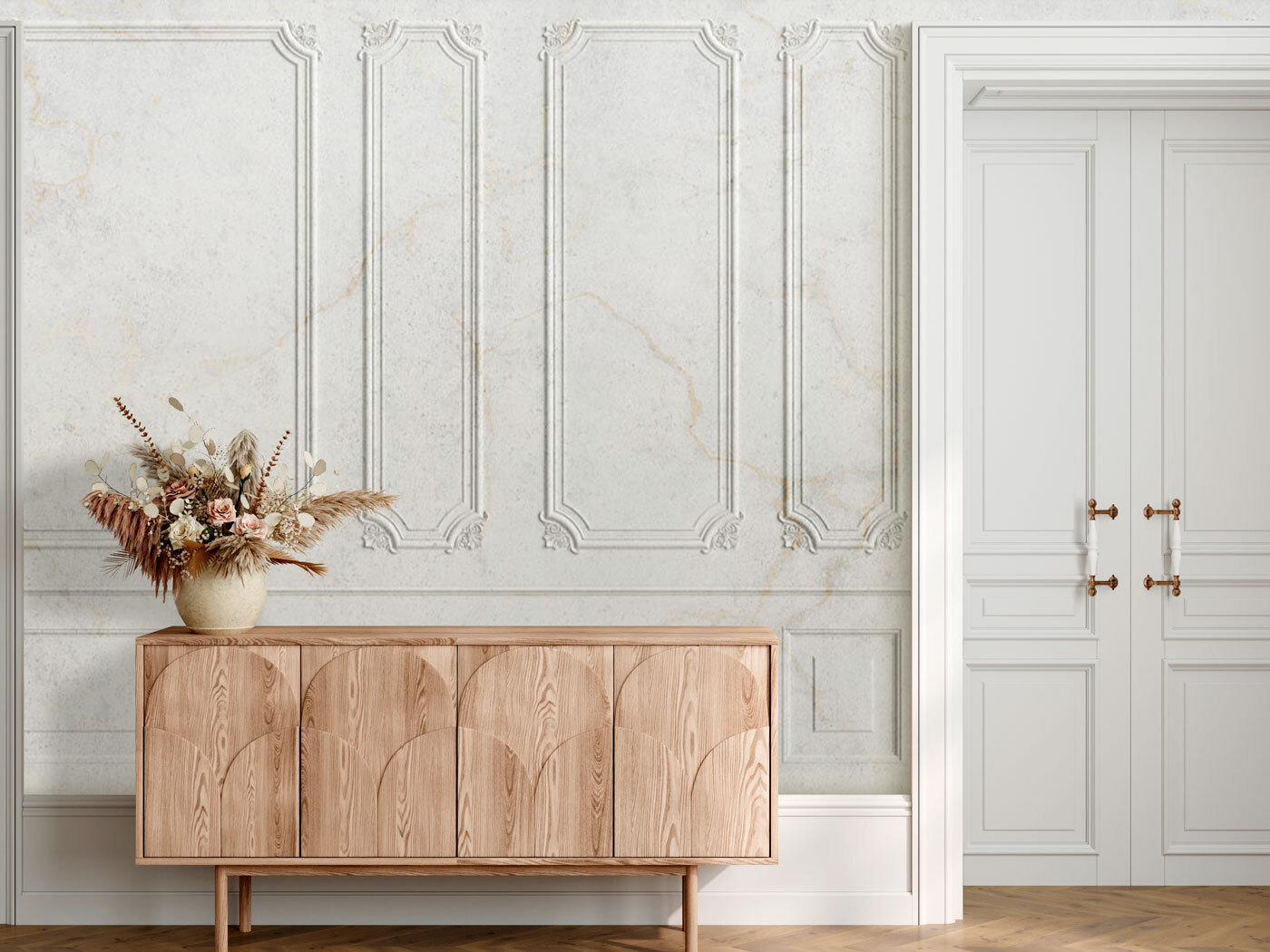 Wall murals White wall with rectangular designs : u96158 - Tapeko.ie