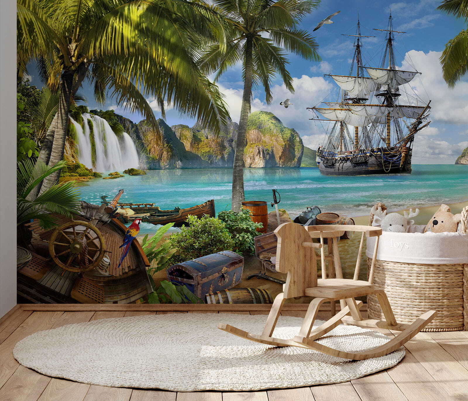 Wall murals Pirate ship on a beach : u62419 - Tapeko.ie