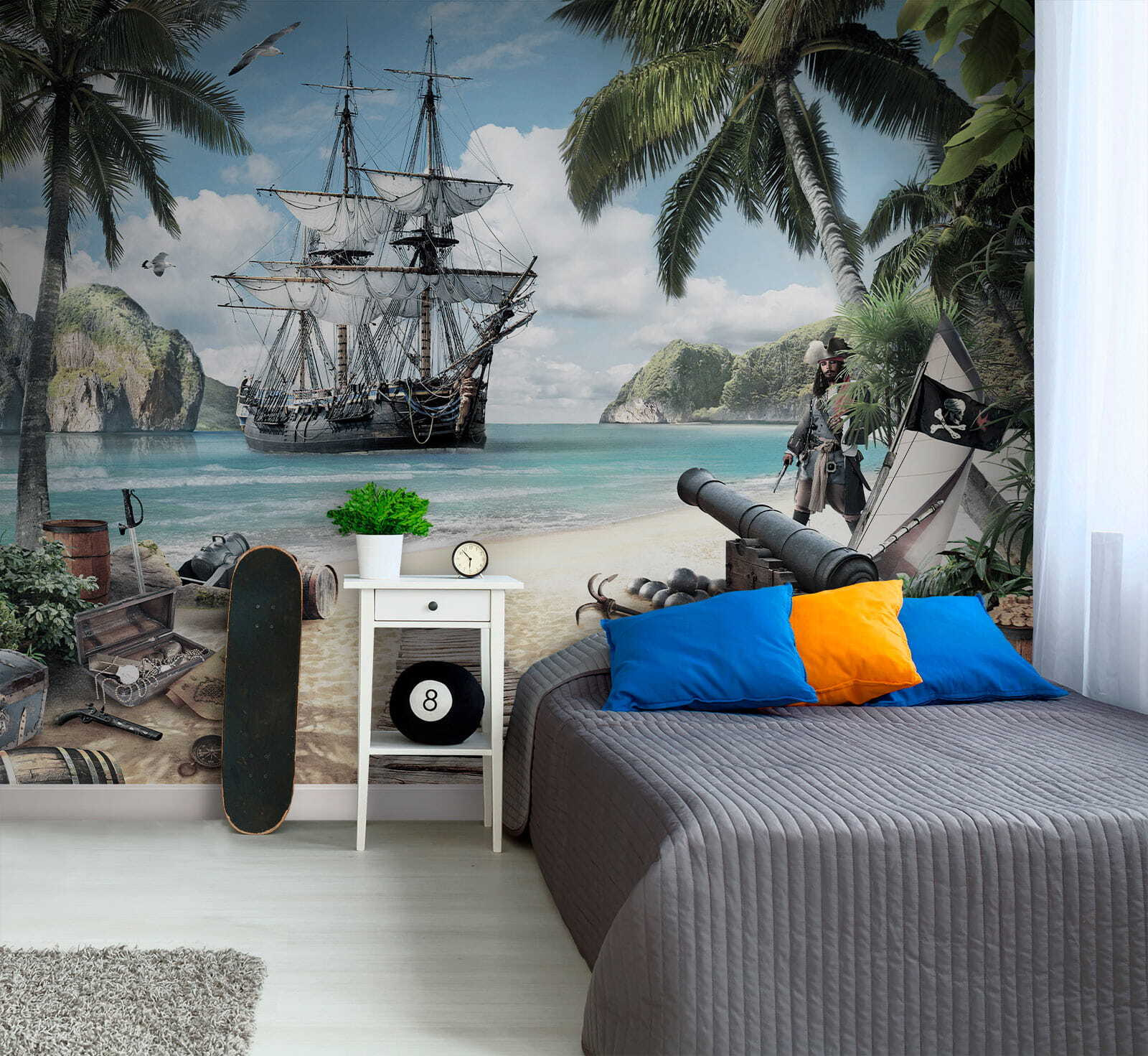 Wall murals Pirate ship on a beach : u62419 - Tapeko.ie