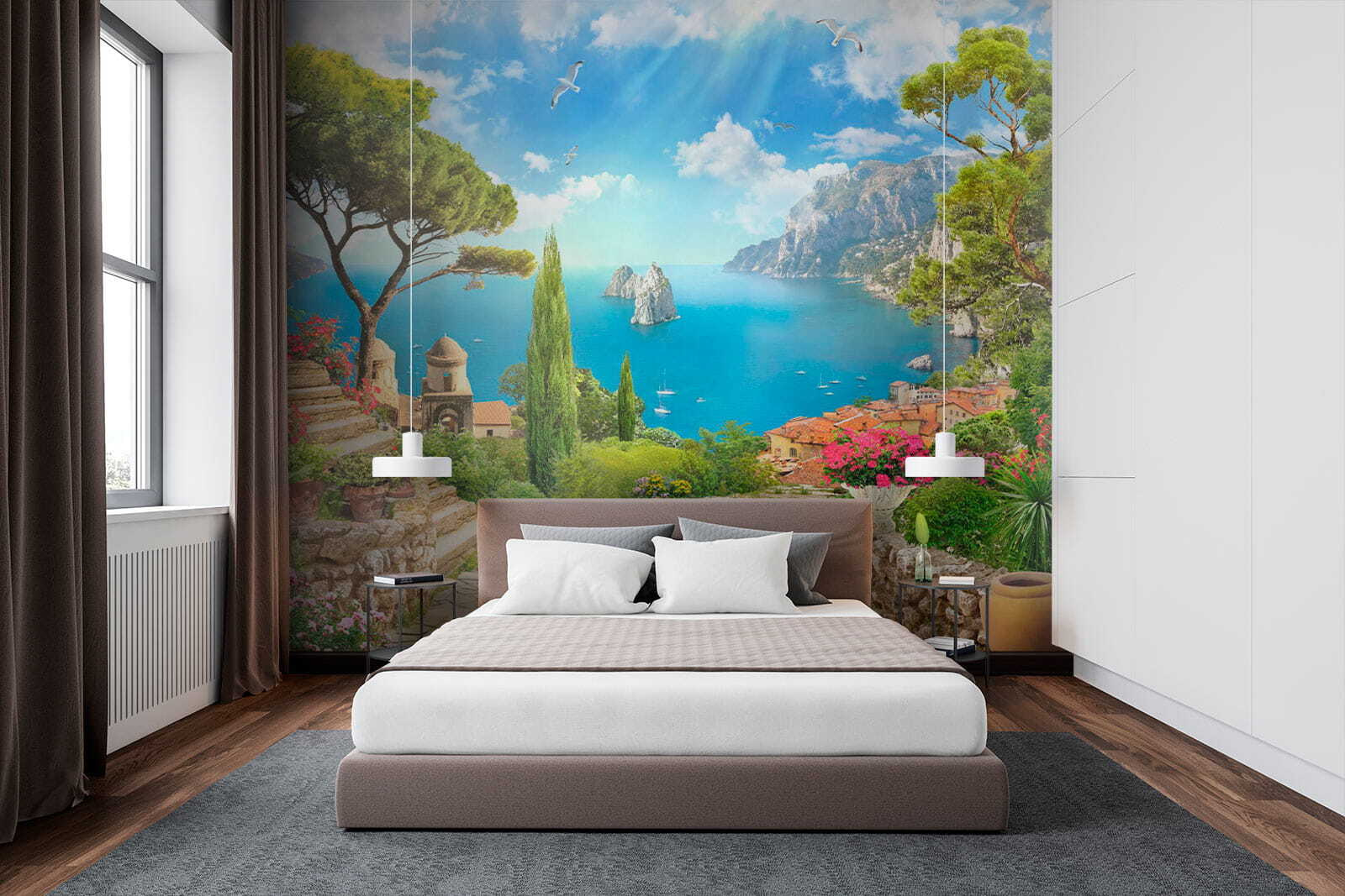 Wall murals Stone stairs leading to a body of water : u60160 - Tapeko.ie