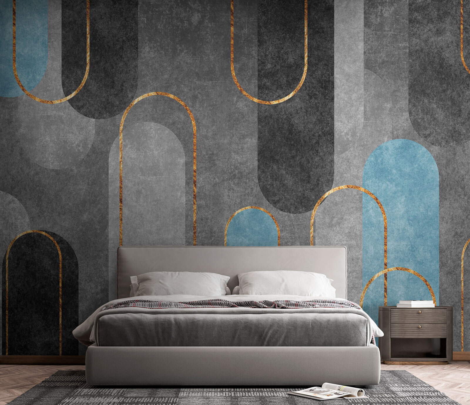 Wall murals Abstract shapes in muted tones. : u74069 - Tapeko.ie