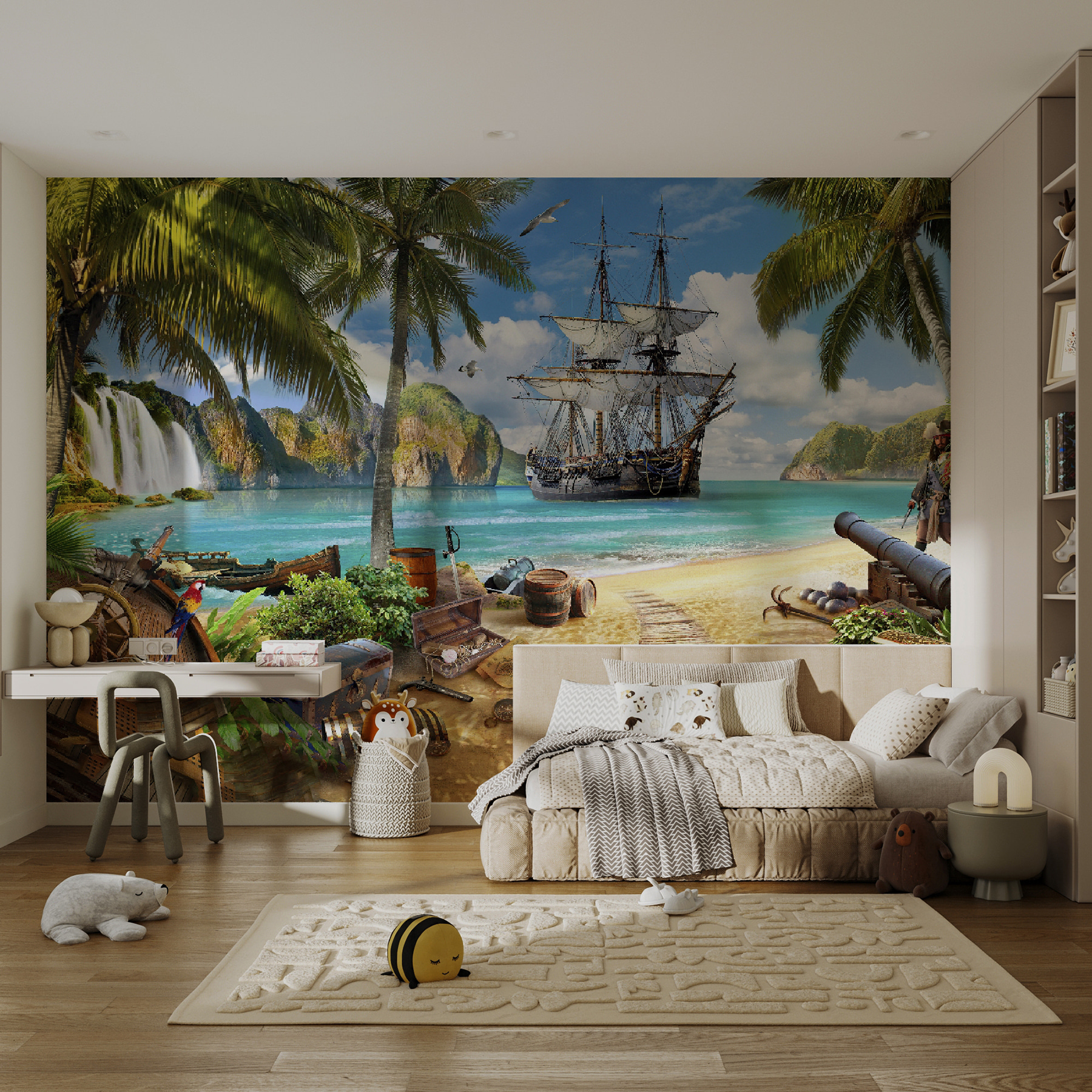 Wall murals Pirate ship on a beach : u62419 - Tapeko.ie
